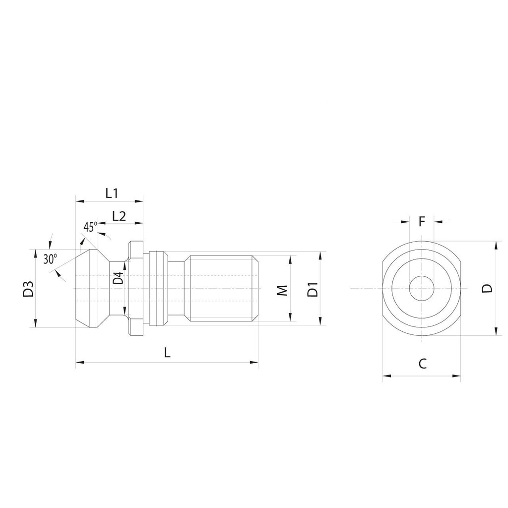 Omega Products ISO 7388/2-A Pull Studs - Hollow - With O-Ring - For Th – Protool Precision Tools