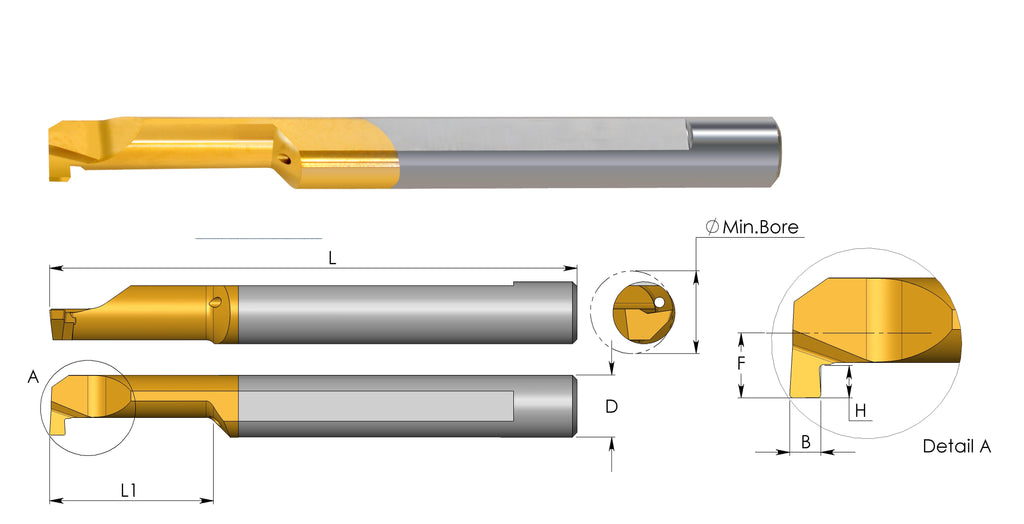 Carmex Carbide Tiny Tool - Grooving - MGR - BXC Grade - Minimum Diamet – Protool Precision Tools