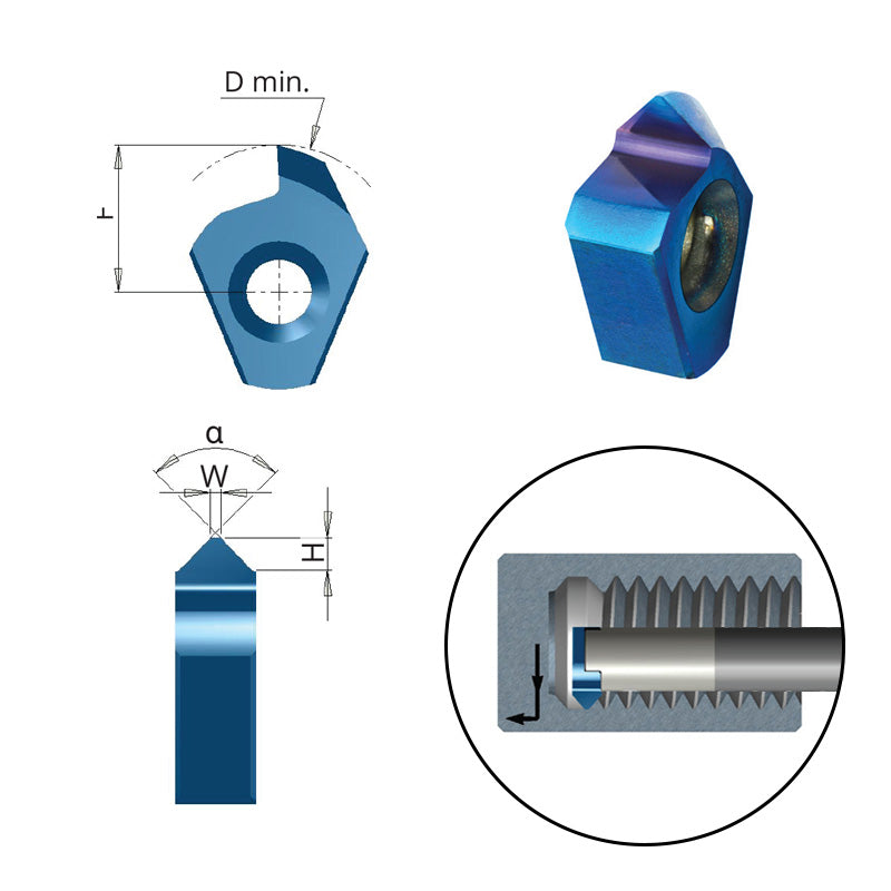 Carmex Small Indexable Carbide Insert Chamfering C90 - T8 - 8.8mm Min – Protool Precision Tools