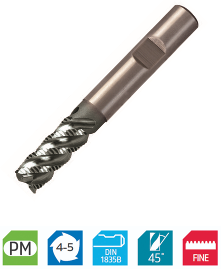 Europa Tools Powder Metal Roughing End Mill - Multi Flute Sabre Roughe ...