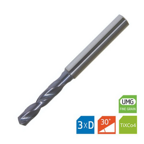 VORTEX Carbide Drill Solid 3xD TiXCo4 Coated - 8.9mm – Protool ...