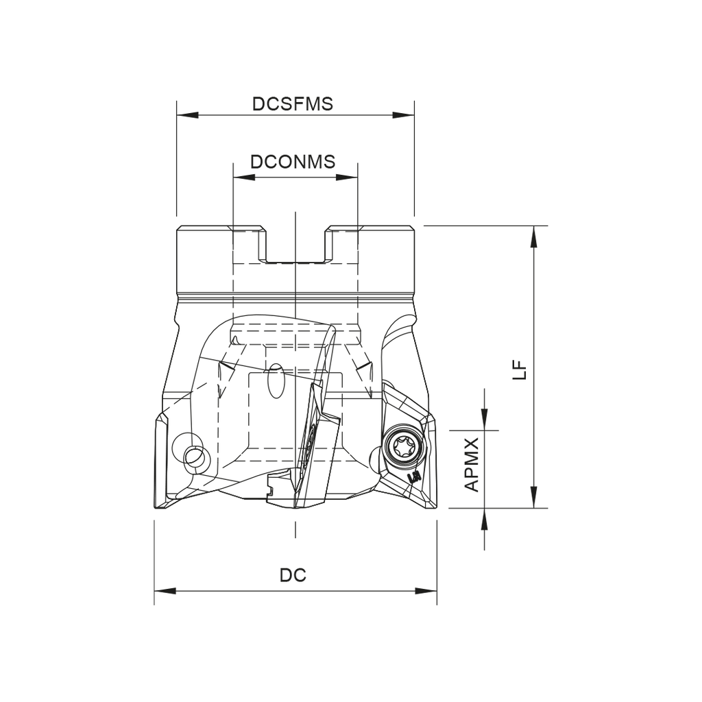 Palbit Arbor Mounting Holder - For XD15M5 Inserts - 100mm Cutter Diame ...