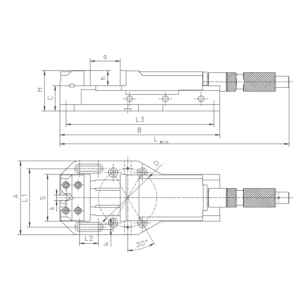 125mm Machine Vice with Hydraulic Spindle - 6516 Series (Bison) - 6516 ...