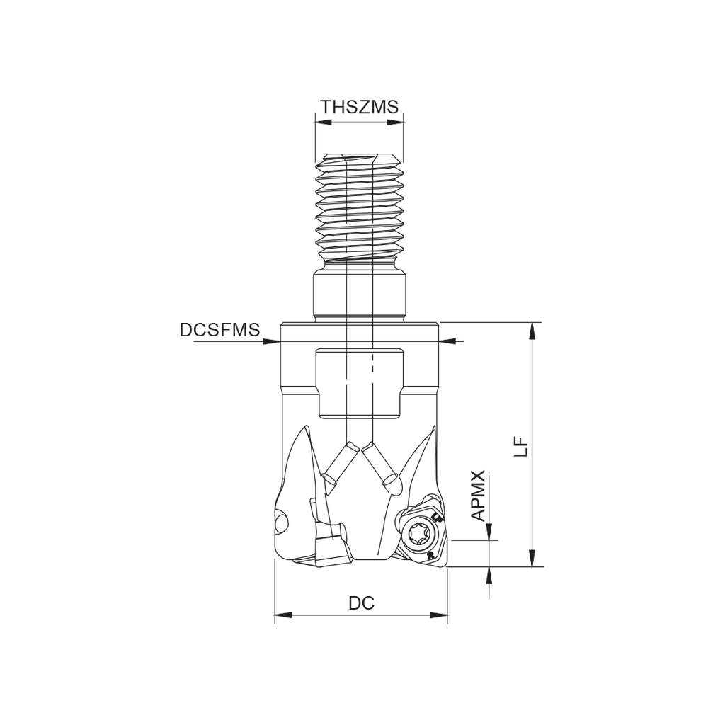 Palbit Threaded Coupling Holder - For WN04T3 Inserts - 20mm Cutter Dia ...