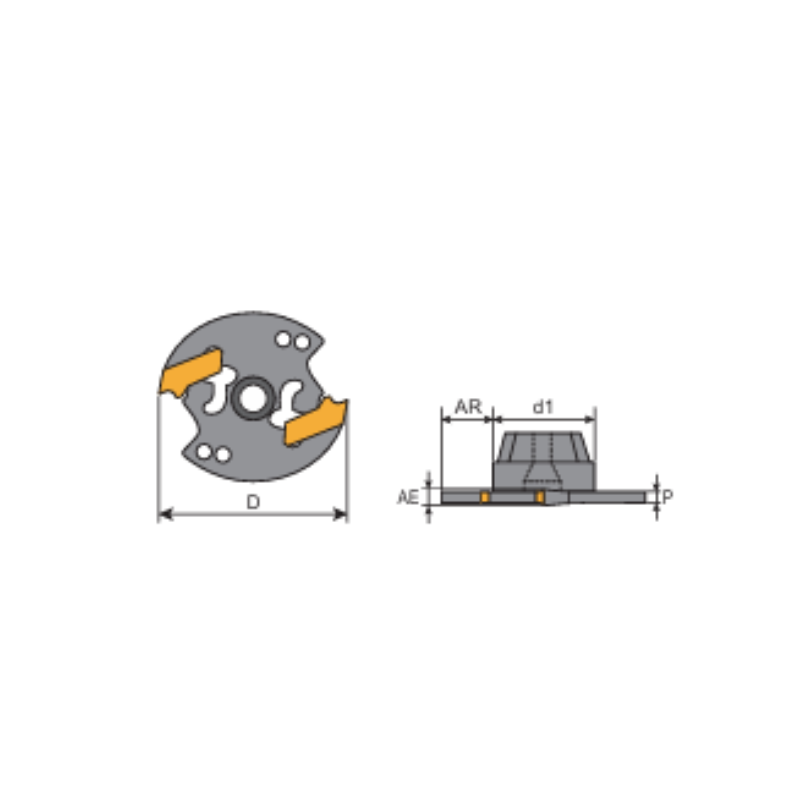 Y.T. Indexable T-Slot Cutter (3T) - Metric - 32mm Diameter 3mm Width 2 ...