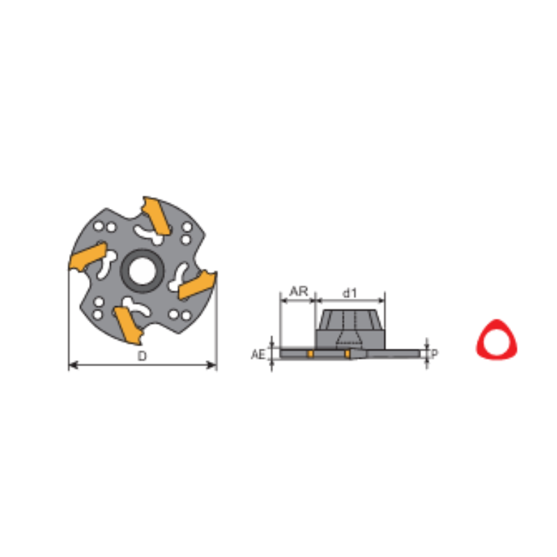 Y.T. Indexable T-Slot Cutter (3T) - Metric - 50mm Diameter 3mm Width 4 ...