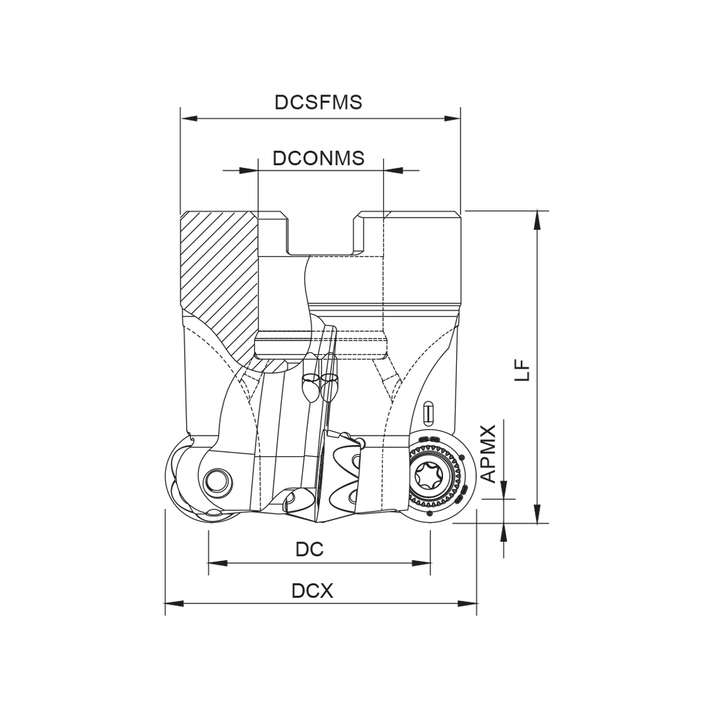 Palbit Arbor Mounting Holder - For RP1204 Inserts - 68mm Cutter Diamet ...