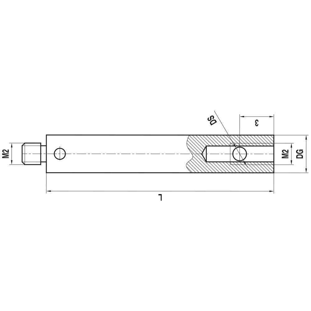 ITP Holder for non threaded styli - stainless steel Base Material - M2 ...