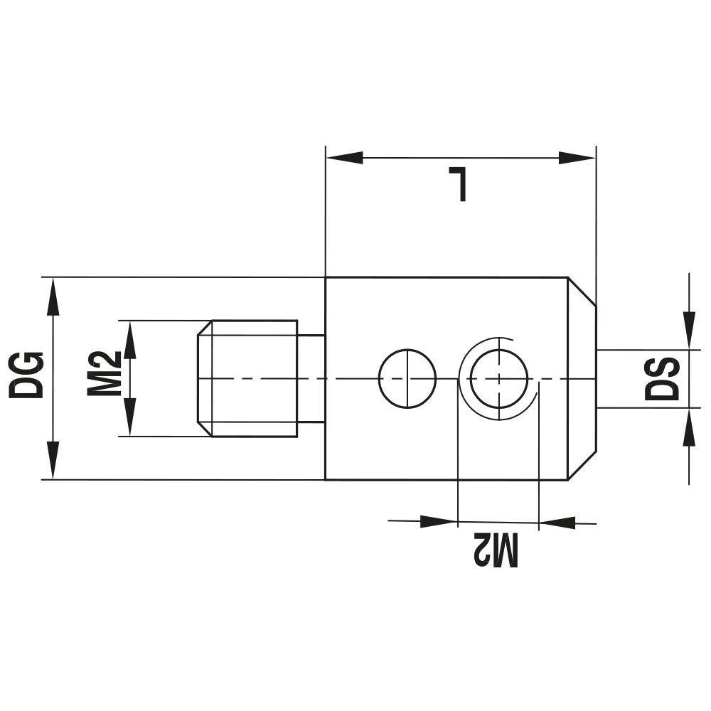 ITP Holder for non threaded styli - stainless steel Base Material - M2 ...