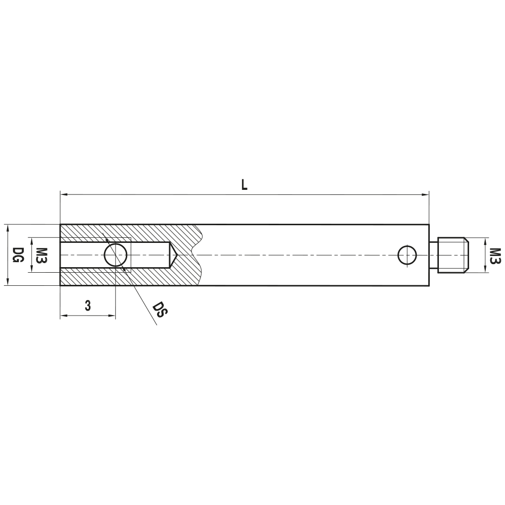 ITP Holder for non threaded styli - stainless steel Base Material - M3 ...