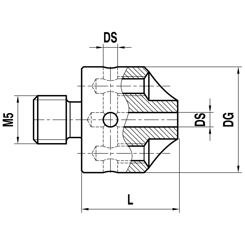 ITP Holder for non threaded styli - stainless steel Base Material - M5 ...