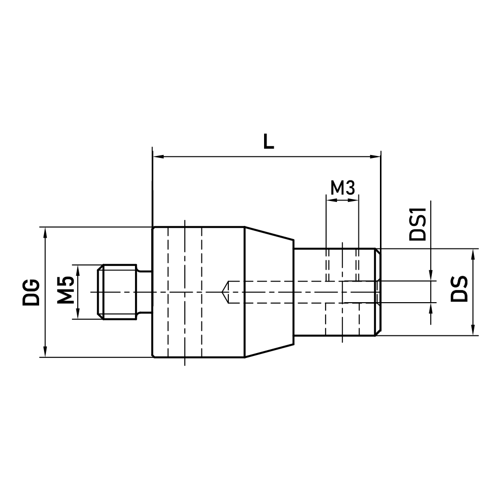 ITP Holder for non threaded styli - titanium Base Material - M5 Thread ...