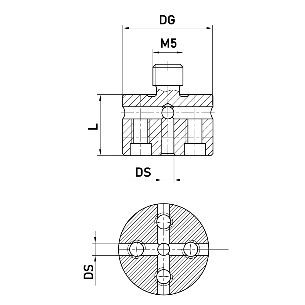ITP Holder for non threaded styli - titanium Base Material - M5 Thread ...