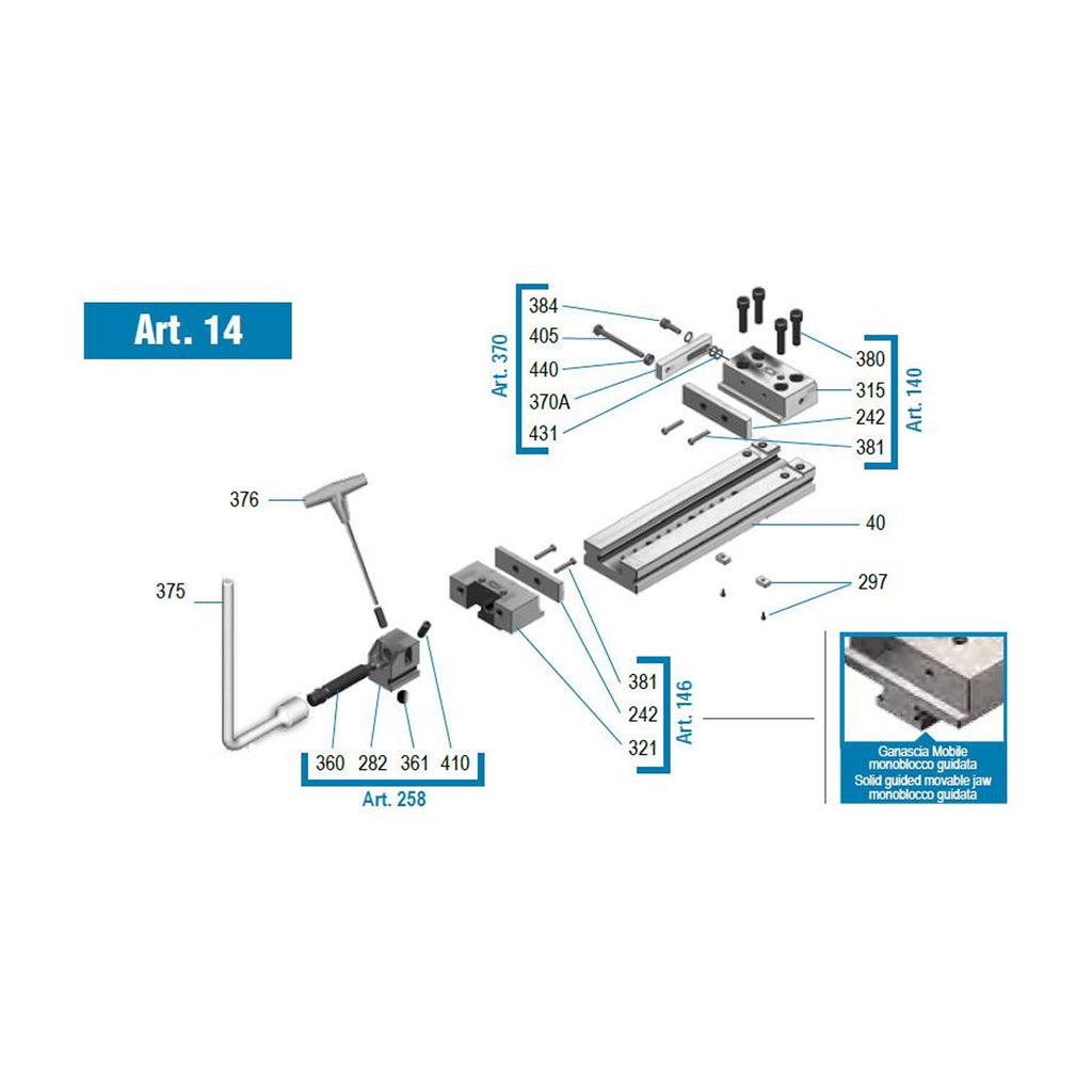 200mm / 8" ART14 Standard Series Vice With Straight Plate Jaws (Gerard ...